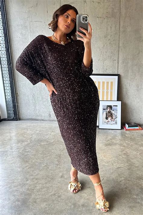 Chocolate Sequin Jem Dress Never Fully Dressed