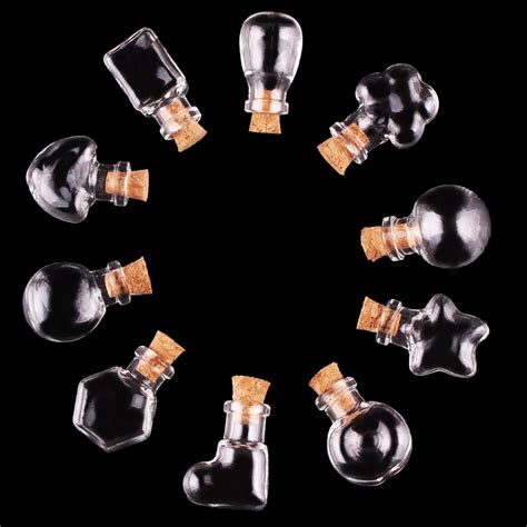 도매 10pcs 미니 투명 유리 병 항아리 병 병 소원 귀여운 아트 병 코르크 마개와 Diy 공예bottle Jar