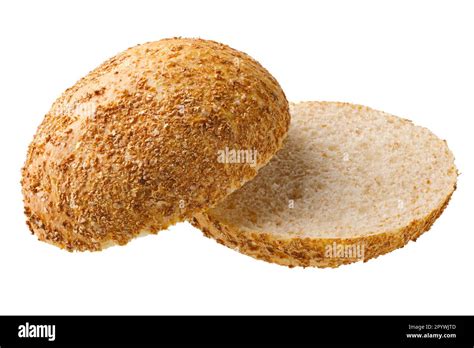 Traditional Homemade Round Bran Wheat Bread Isolated On White