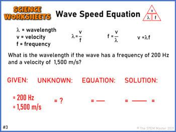 Wave Speed Equation Digital Worksheets For Google Classroom Digital Resource
