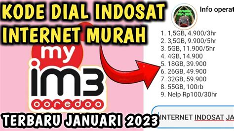 Cara Daftar Paket Internet Indosat 2023 Kode Dial Murah Im3 Indosat