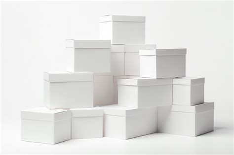 premium photo a group of white boxes