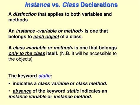 Ppt Instance Vs Class Declarations Powerpoint Presentation Free