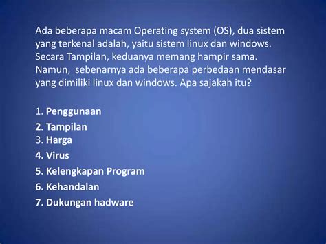 Perbedaan Linux Dan Windows Ppt