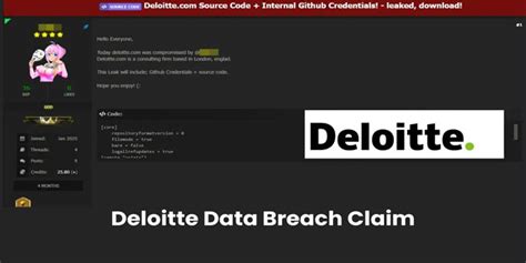 Hacker Claim Leak Of Deloitte Source Code And Github Credentials