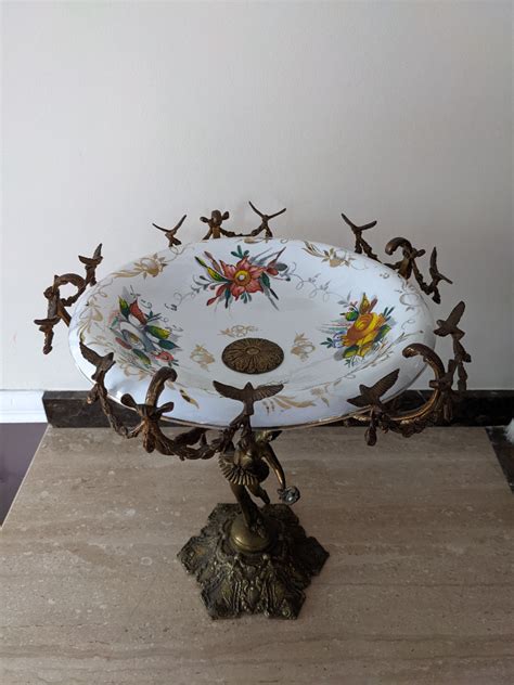 Patera z brązu i porcelany Francja XIXw Mrukowa Kup teraz na Allegro Lokalnie