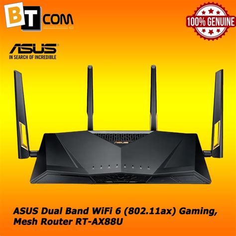 Asus Dual Band Wifi 6 80211ax Gamingmesh Router Rt Ax88u Lazada
