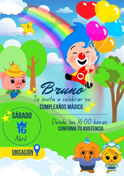 Invitaciones 100 personalizadas Temática Plim Plim Invitaciones