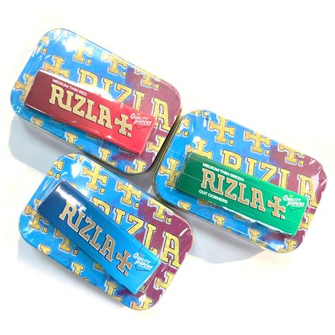 Rizla 1oz Metal Tin With Paper Tobacco Tins
