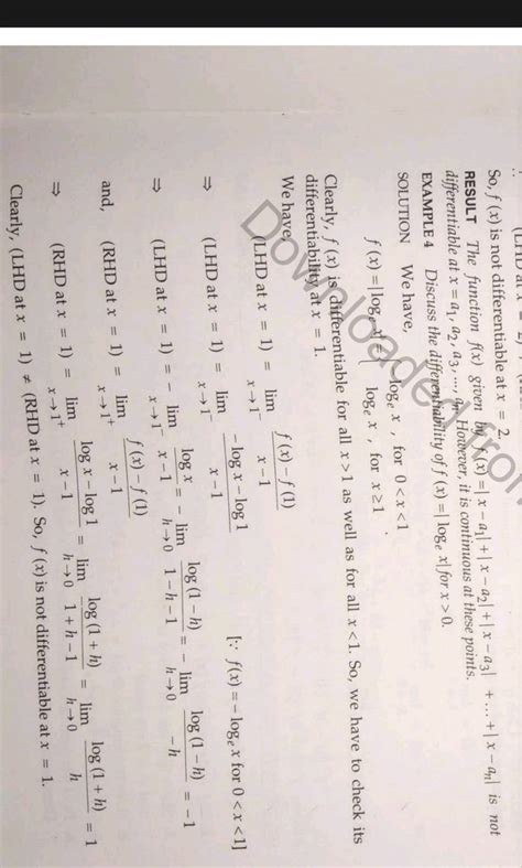 So Fx Is Not Differentiable At X2result The Function Fx Given By
