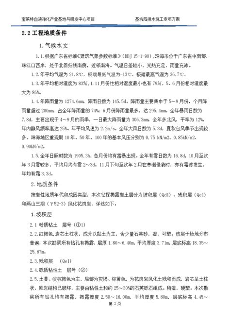 基坑降排水施工专项方案 docx 土木在线