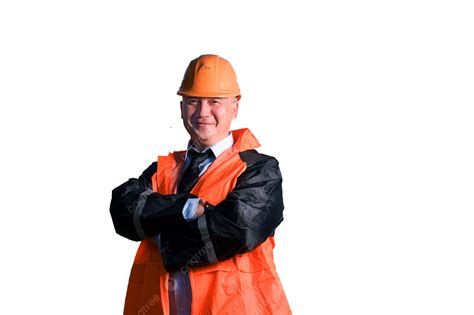 Engineer In An Oil Field Technology Orange Safety Outdoors Oil Well
