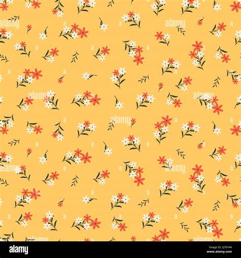 Elegant Trendy Floral Seamless Pattern Design Of Branches Of Flowers