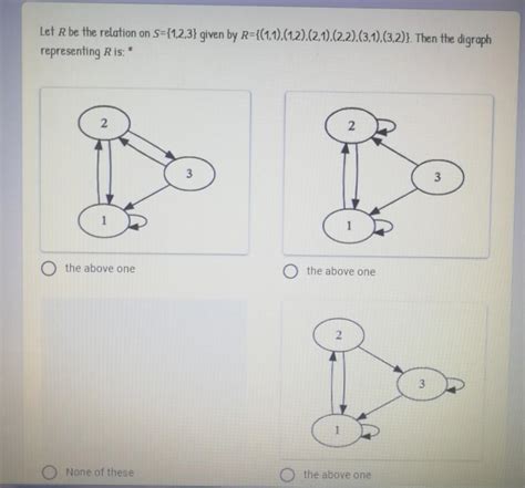 solved let r be the relation on s {1 2 3} given by