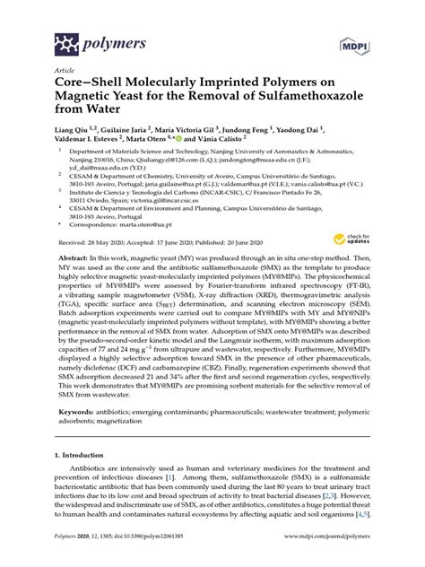 Polymers Core Shell Molecularly Imprinted Polymers On Magnetic Yeast