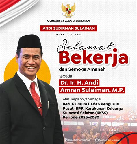 Gubernur Sulsel Ucapkan Selamat Atas Terpilihnya Andi Amran Sulaiman