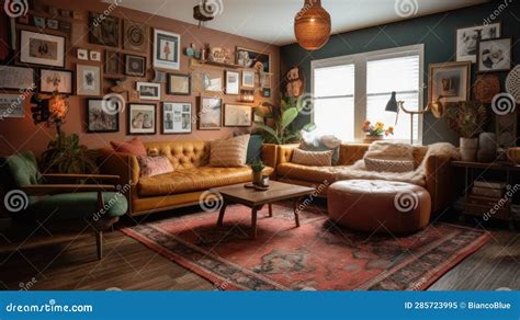 Living Room Decor Home Interior Design Mid Century Modern Bohemian