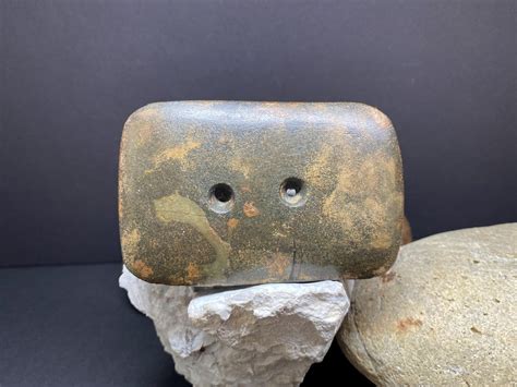 Authentic Native American Drilled Polished Slate Gorget Discovered In