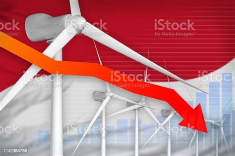 인도네시아 바람 에너지 힘 내림 도표 아래로 화살표대체 자연 에너지 산업 그림 3d 일러스트레이션 개념에 대한 스톡 사진 및 기타 이미지 Istock