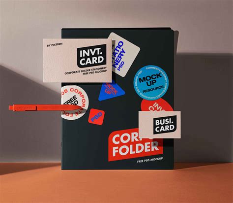 Corporate Folder Stationery Mockup