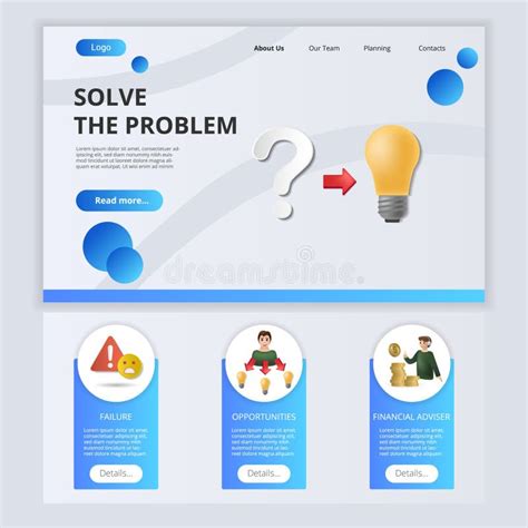 Solve The Problem Flat Landing Page Website Template Failure