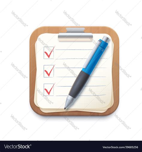 Checklist Notepad Clipboard Icon Check List Board Vector Image