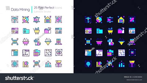 Data Mining Light Dark Theme Rgb Stock Vector Royalty Free 2109838886