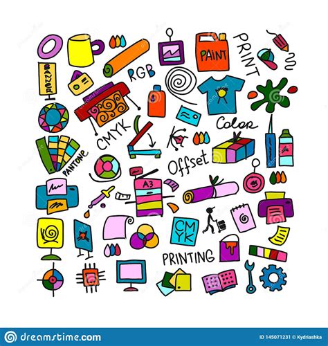 Casa De Impresi n Bosquejo Para Su Dise o Ilustración del Vector