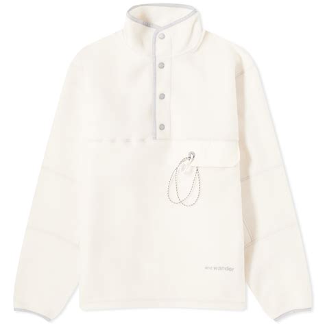 And Wander Wool Fleece Pullover Off White End Us