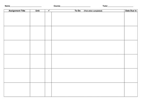 Assignment Tracker Doc Web Design And Html Internet