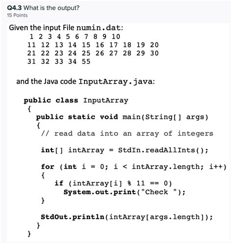 Solved Q43 What Is The Output 15 Points Given The Input