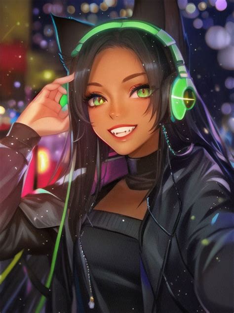 Anime Catgirl With Gaming Headset Best Gaming Headset Gamers Anime