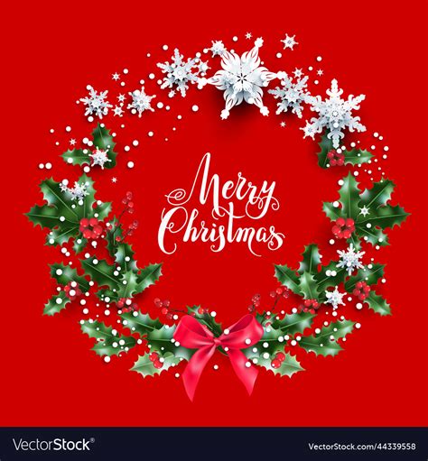 Wreath On Red Background Royalty Free Vector Image