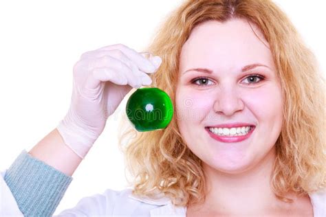 Chemist Woman Holds Test Flask Stock Image Image Of Lesson Laboratory 225440413
