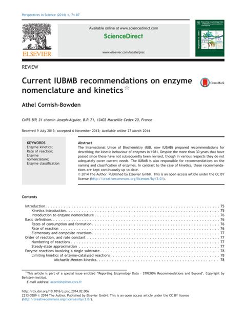 Current Iubmb Recommendations On Enzyme Nomenclature Pdf Enzyme