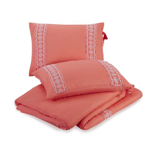 The Pioneer Woman Coral Cotton Eyelet 4 Piece Comforter Set King
