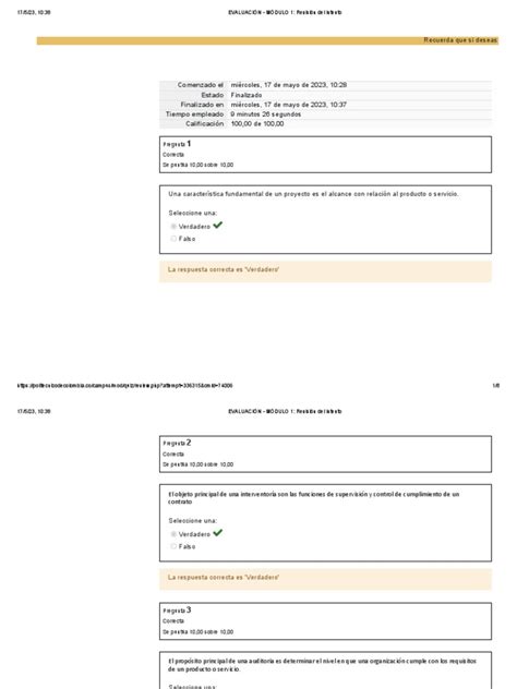 EvaluaciÓn MÓdulo 1 Revisión Del Intento Pdf