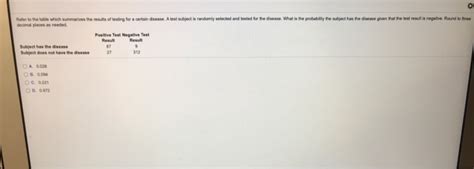 solved refer to the table which summarizes the results of
