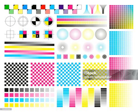 Mencetak Tanda Cmyk Pelat Kalibrasi Warna Dengan Tanda Registrasi Untuk