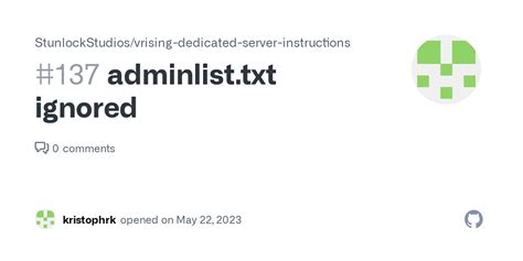 Adminlist Txt Ignored Issue Stunlockstudios Vrising Dedicated