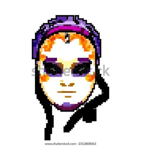 Costume Carnival Mask Game Pixel Art Stock Vector Royalty Free