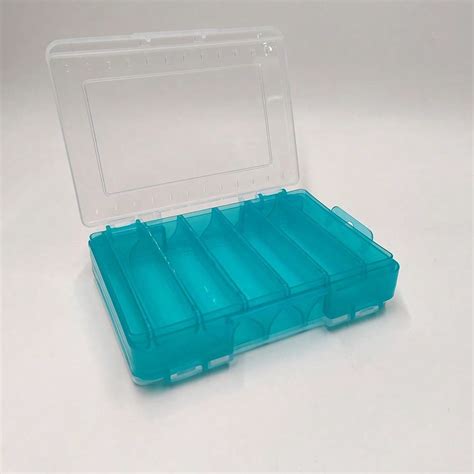 New 12 Grid Light Blue Mini Lure Box Double Sided Fishing Tackle Box