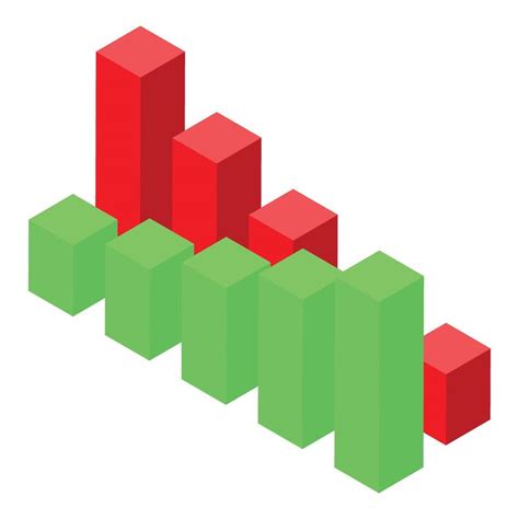 Isometric Bar Chart Showing Decreasing Trend With Red And Green Bars 47437555 Vector Art At Vecteezy