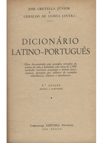 Sebo Do Messias Livro Dicionário Latino Português