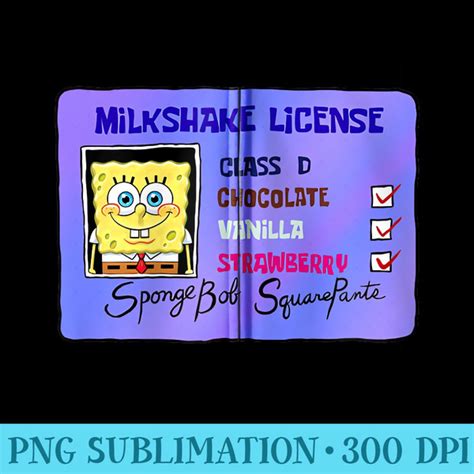 Spongebob Squarepants Class D Milkshake License Card Png D Inspire