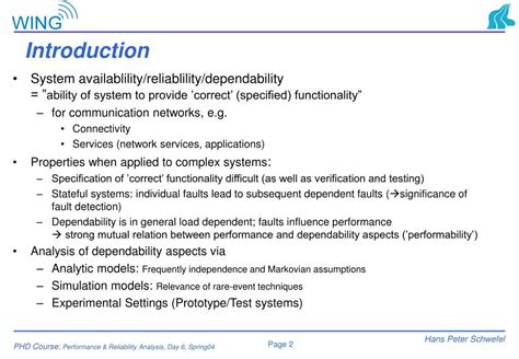Ppt Phd Course Performance And Reliability Analysis Of Ip Based
