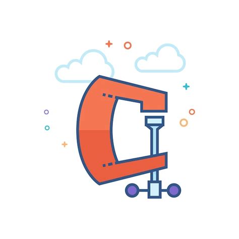 Premium Vector Clamp Tool Icon Flat Color Style Vector Illustration