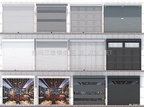 现代卷帘门 车库门 车库卷帘门 卷闸门su模型 现代风格门su模型
