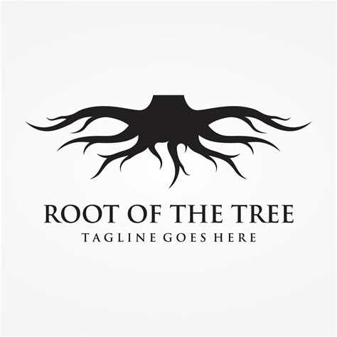 Single And Fibrous Tree Root Natural Abstract Logo Creative Template