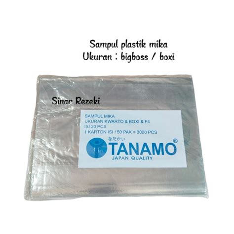 Jual 20 Lembar Sampul Mika Ukuran Bigboss Boxi Sampul Plastik Mika